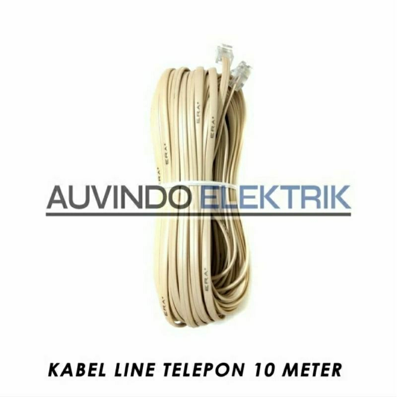 Jual Kabel Line Telepon RJ11 Panjang 1.5m / 5m / 10m | Shopee Indonesia