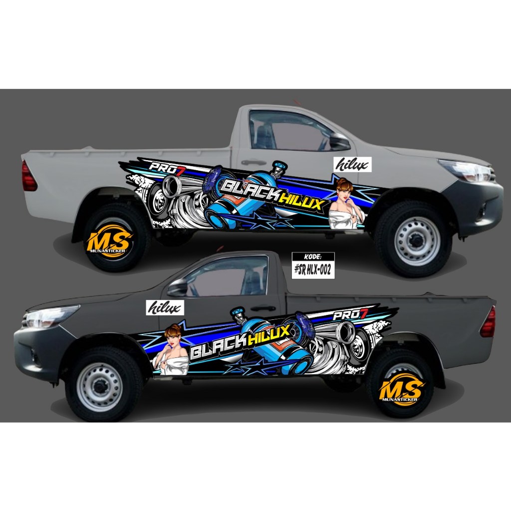 Jual STIKER DECAL MOBIL HILUX STICKER BODY SAMPING MOBIL PICK UP HILUX ...