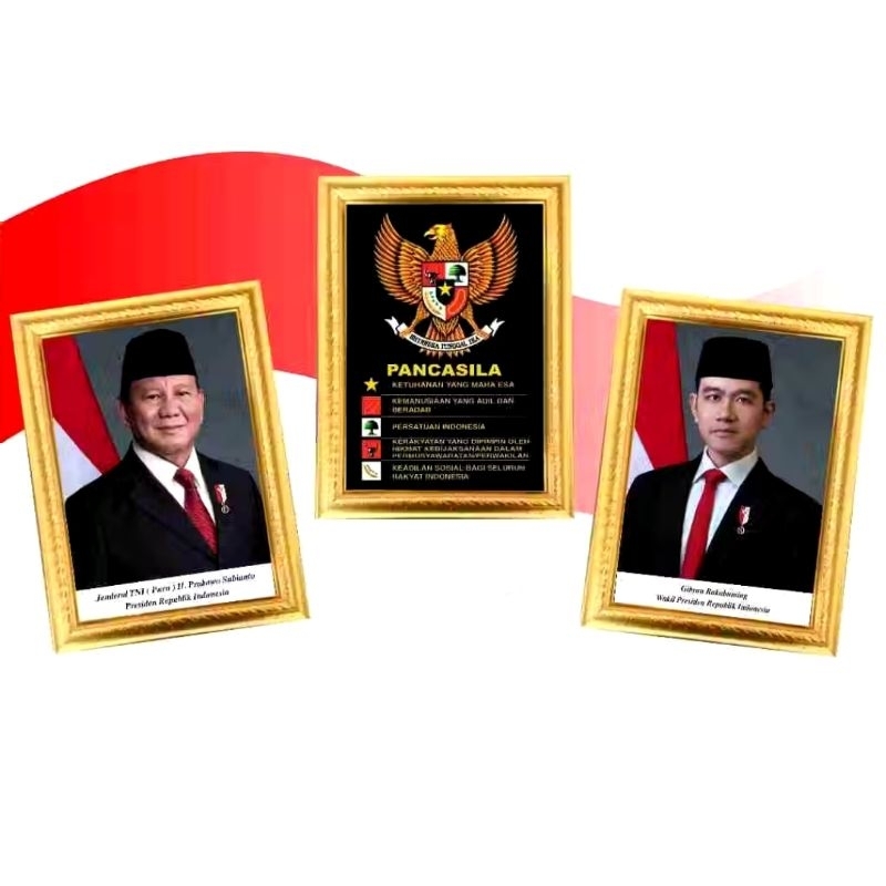 Jual Foto presiden dan wakil presiden terbaru//Ukuran keseluruhan 30x40 sudah termasuk foto ...