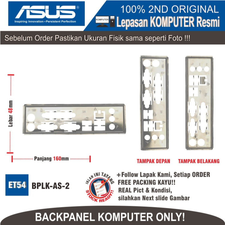 Jual ET55 BPLK-AS-2 BACK PANEL MOTHERBOARD PC KOMPUTER ASUS H61M ...