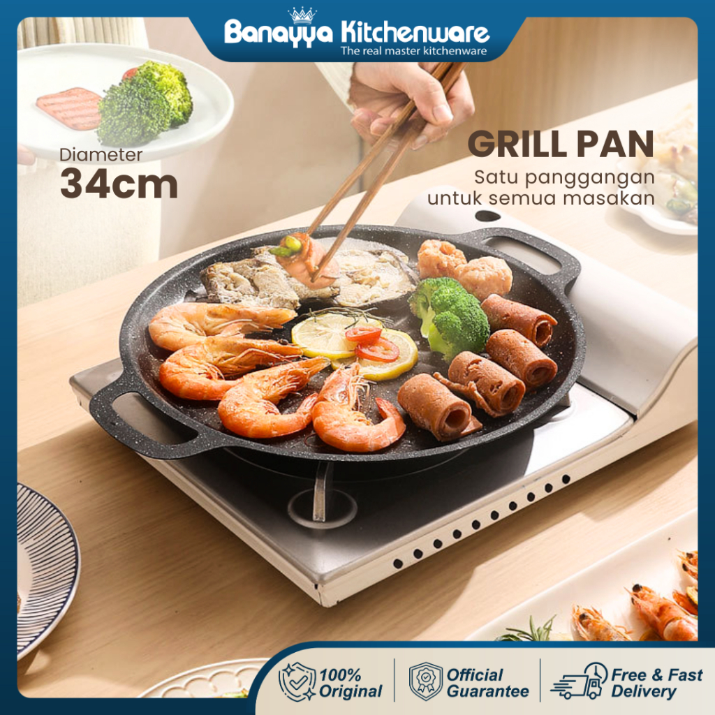 Jual Funkoo Alat Panggang BBQ Grill Pan Korean 34CM 36CM 38CM Wajan ...