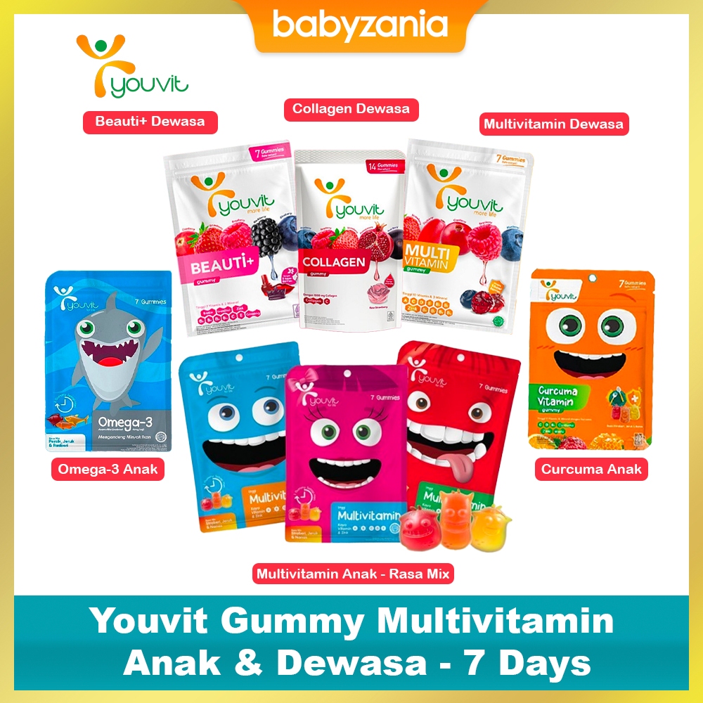 Jual Youvit Gummy Multivitamin / Curcuma / Omega-3 / Beauti+ / Collagen ...