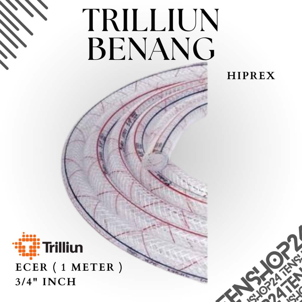 Jual Selang Serat Benang Trilliun Hiprex 3/4" Inch Eceran ( Harga Per 1 Meter ) Roll Tebal Air ...