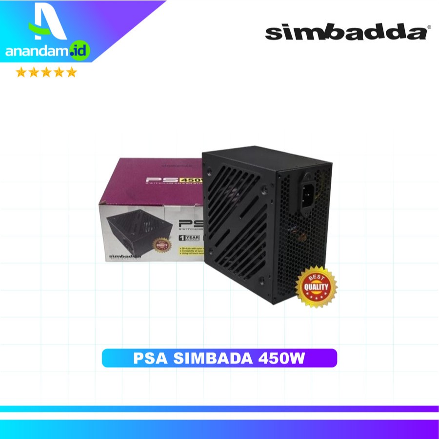 Jual Power Supply Simbadda 450 watt / Simbada 450w 20+4Pin Garansi ...