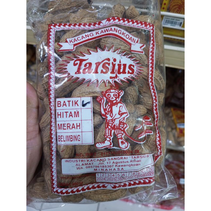 Jual Kacang Batik Kawangkoan Merk Tarsius 400gr | Kacang Sangrai khas ...