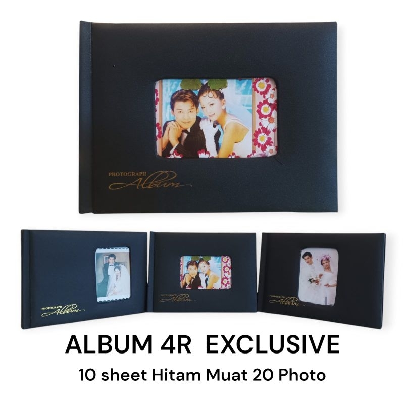 Jual ALBUM FOTO 4R EXCLUSIVE 10 SHEET HITAM Landscape | Shopee Indonesia