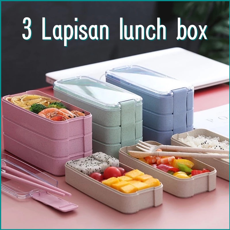 Jual Kotak Makan 3 Susun lunch box/disegel Kotak/Anti bocor /wadah ...