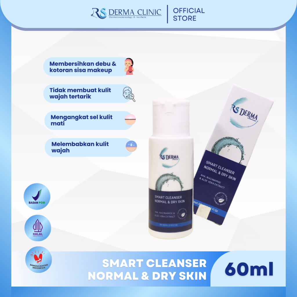 Jual RS DERMA Smart Cleanser Normal & Dry Skin - 60ml | Shopee Indonesia