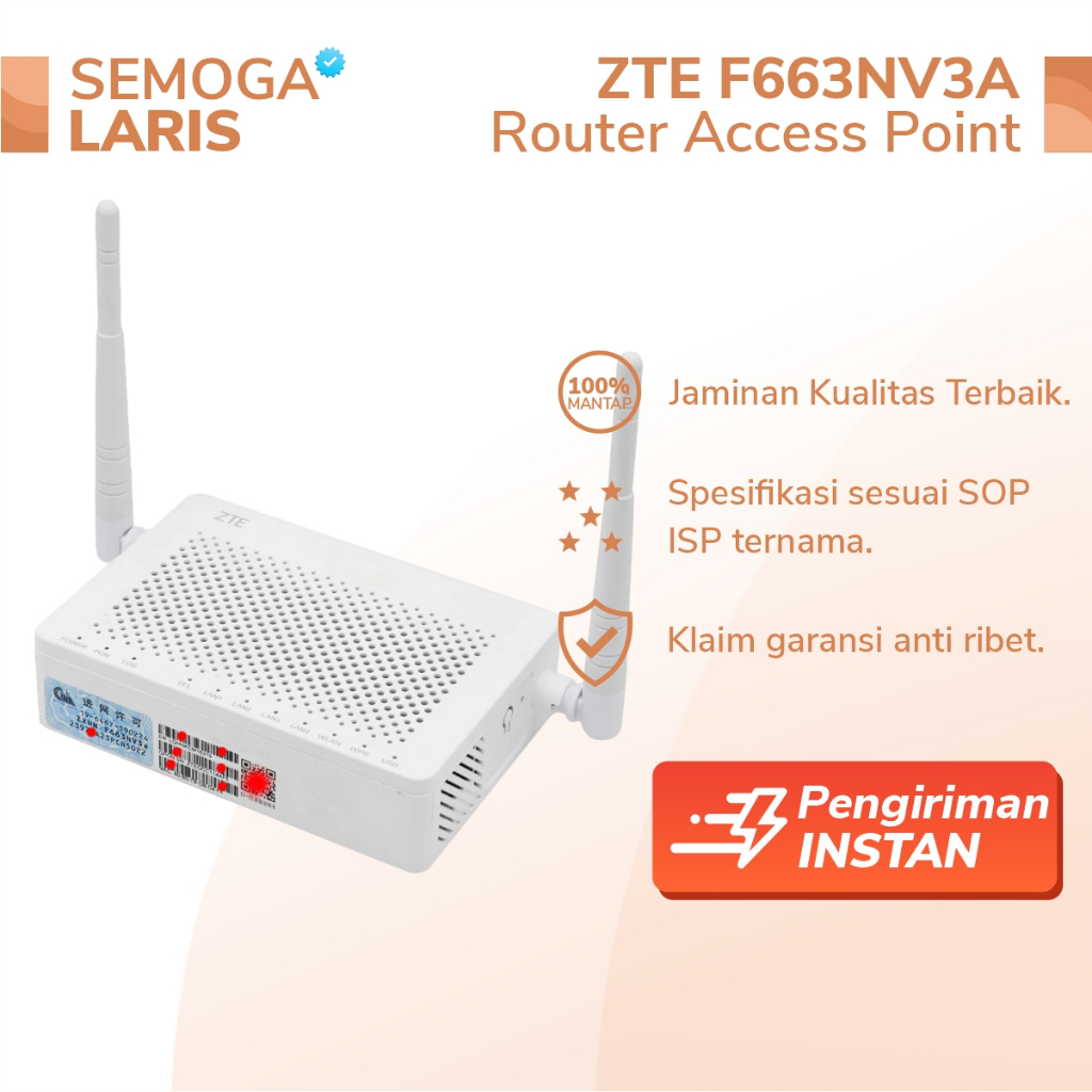 Jual ONU ZTE F663NV3A XPON EPON/GPON ONT - PPPoE Multi SSID Gigabit 2 ...