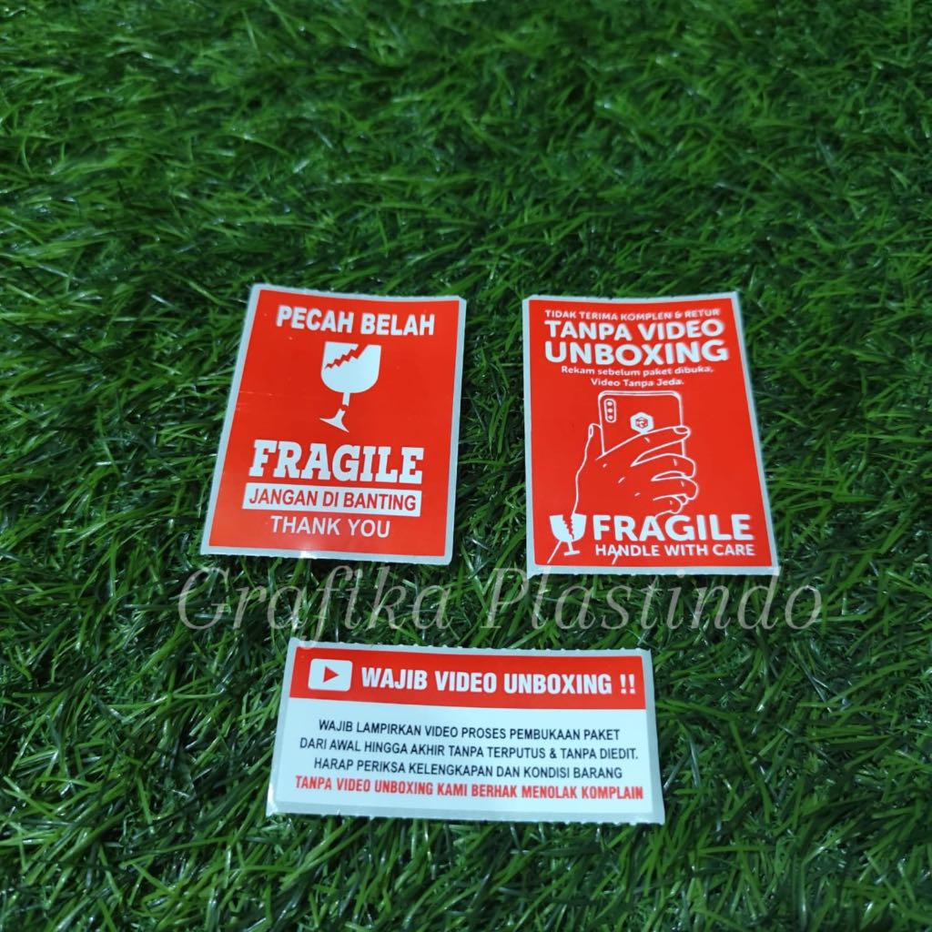 Jual Stiker Fragile / Sticker Unboxing / Sticker Wajib Video Unboxing ...