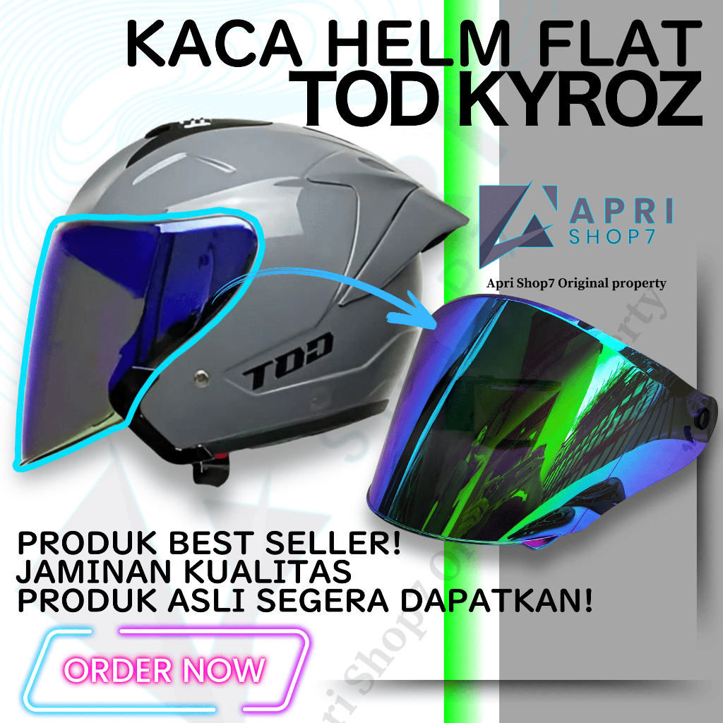 Jual Kaca Helm TOD KYROZ Visor Helmet FLAT venom open r-six optimusx ...