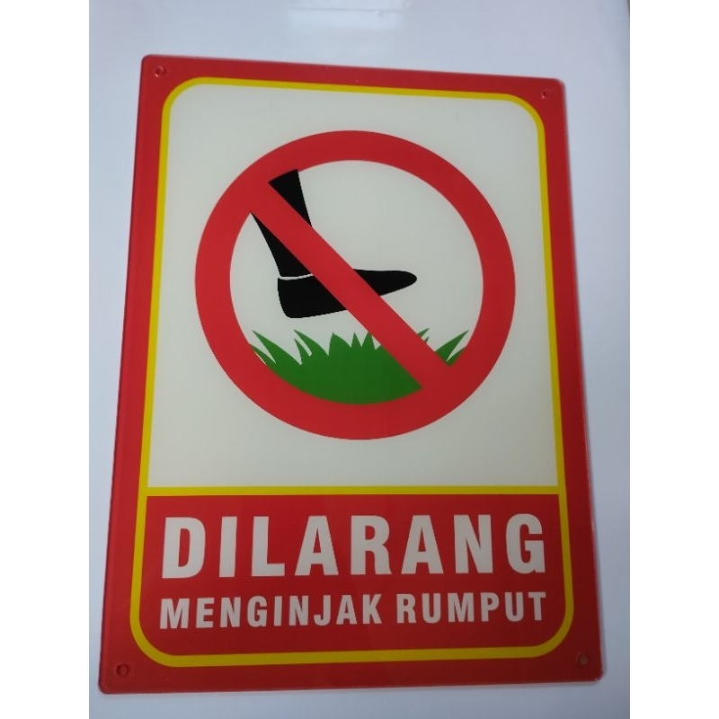 Jual Akrilik Dilarang menginjak rumput | Shopee Indonesia