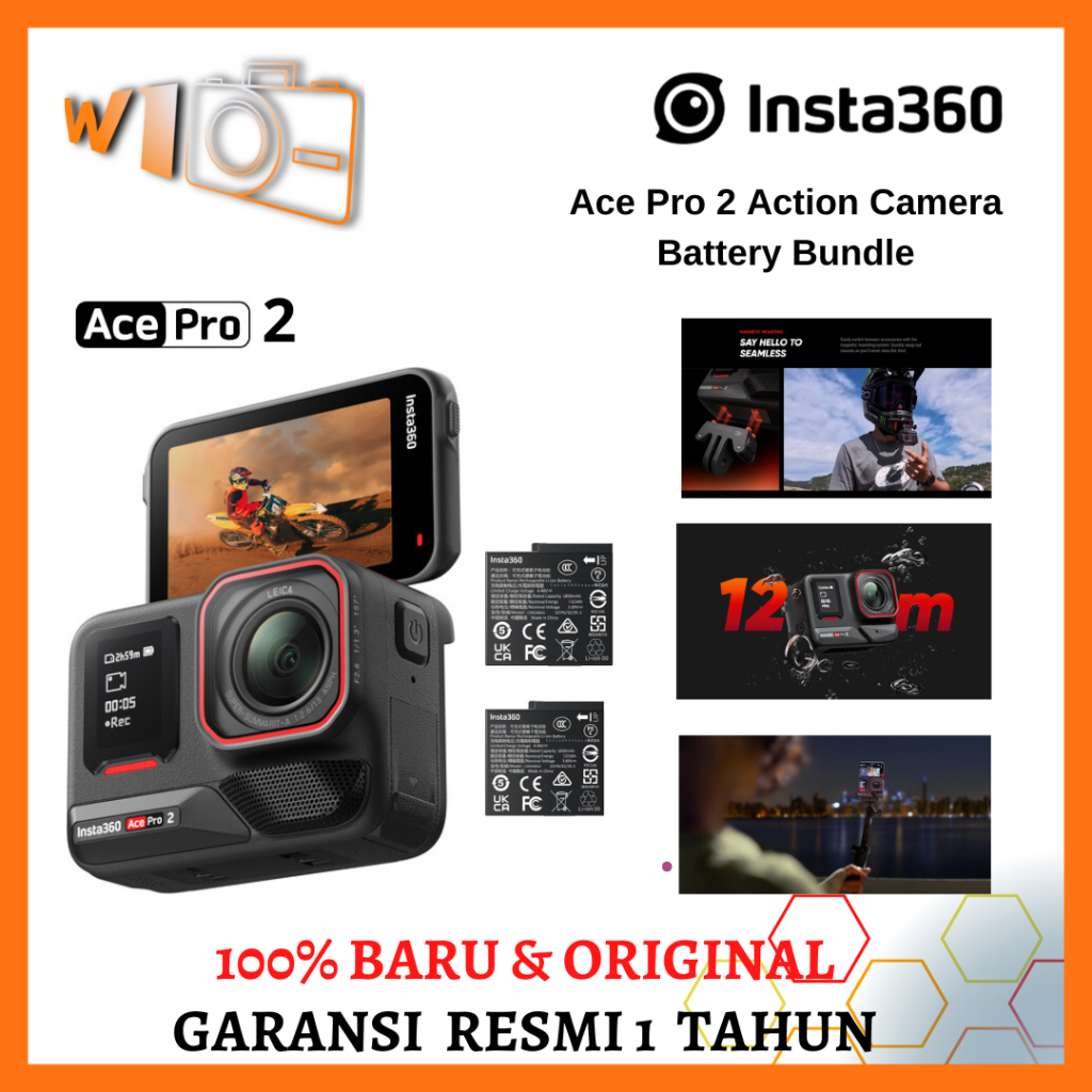 Jual Insta360 Ace Pro 2 8K AI Powered Action Camera Leica Insta 360 Action Cam Dual Battery ...