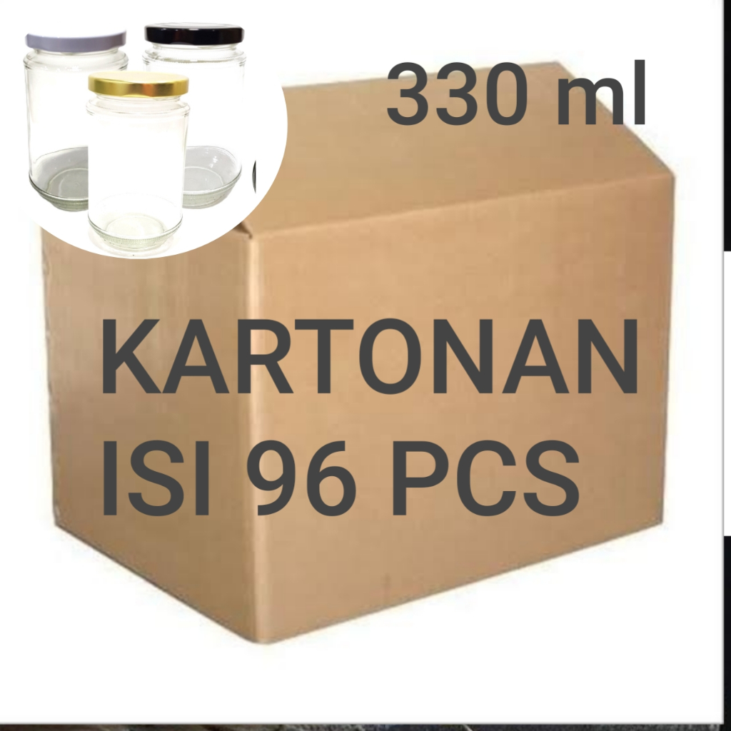 Jual ( 96 PCS ) 330- ML BOTOL SILINDER KACA UKURAN 330ML BARU + TUTUP ...