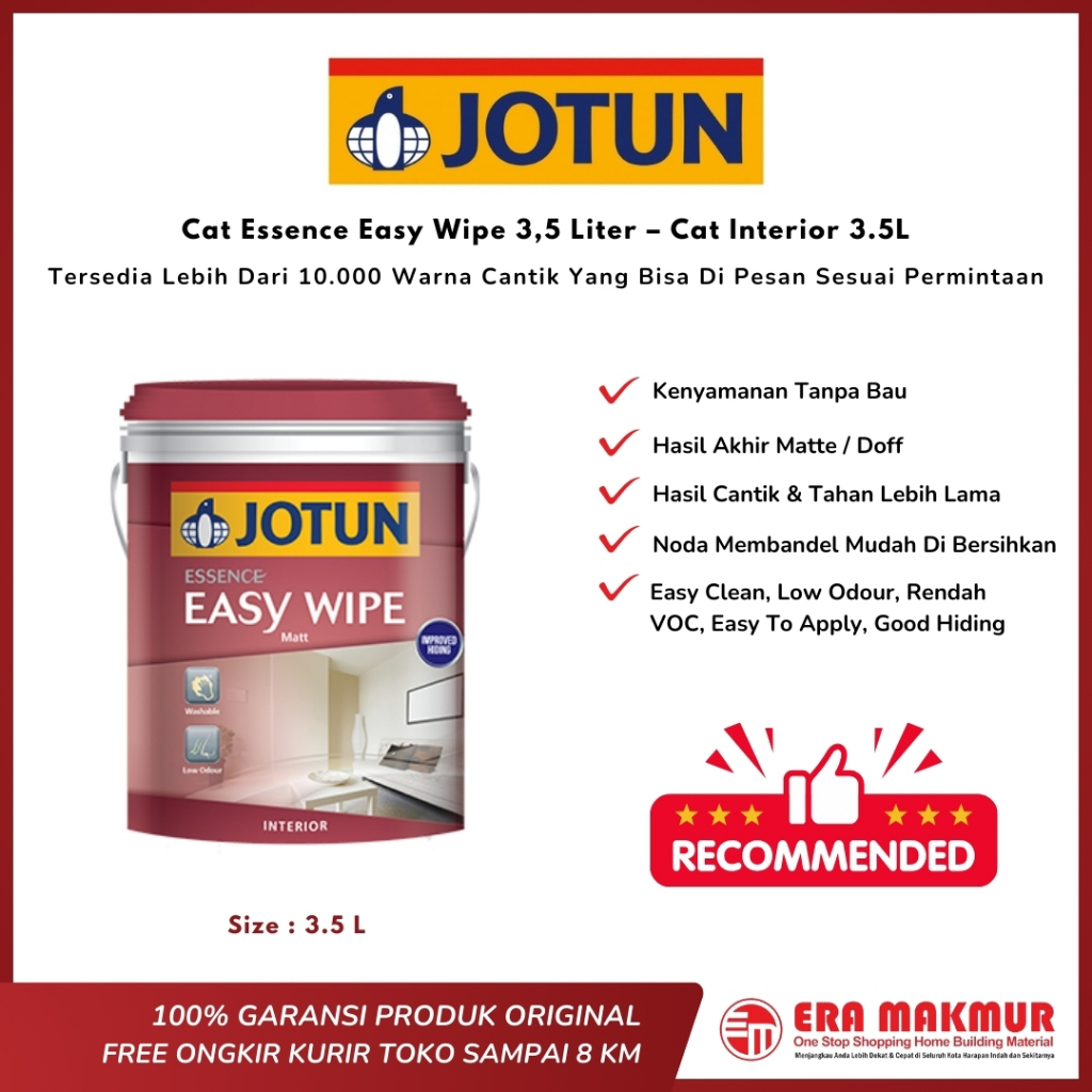 Jual JOTUN – Cat Essence Easy Wipe 3,5 Liter – Cat Interior 3.5L ...