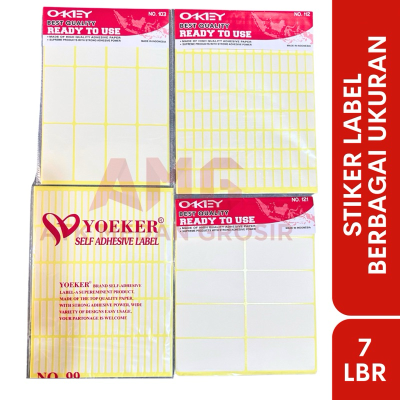 Jual LABEL STIKER BERBAGAI UKURAN PER BUNGKUS ISI 7 LEMBAR | Shopee ...