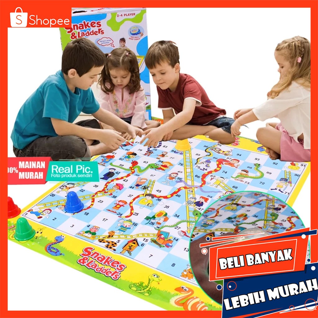 Jual MAINAN SET ULAR TANGGA BESAR SNAKES & LADDER TGS-104 MAINAN BOARD ...