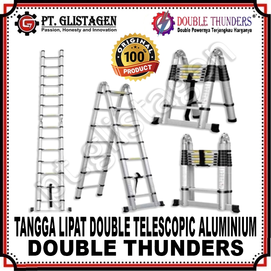Jual Tangga DOUBLE Telescopic Teleskopik Aluminium 1.9Meter + 1.9Meter ...