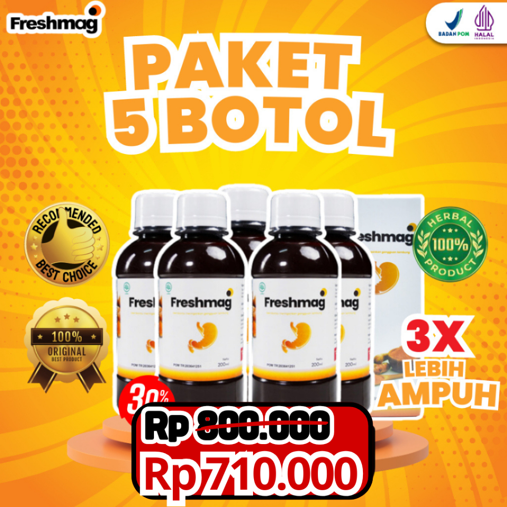 Jual PAKET 5 BOTOL FRESHMAG ORIGINAL - SOLUSI TEPAT AMANKAN ASAM LAMBUNG MAAG KRONIS GERD ...