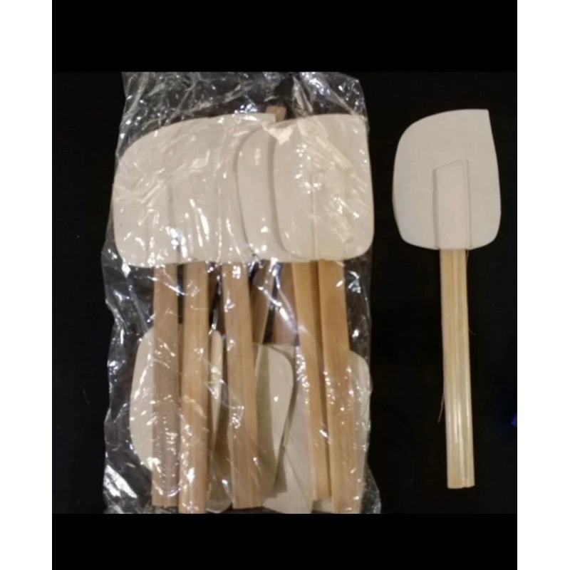 Jual SPATULA KARET BESAR 25 CM GAGANG KAYU / SOLET KARET BESAR POLESAN ...