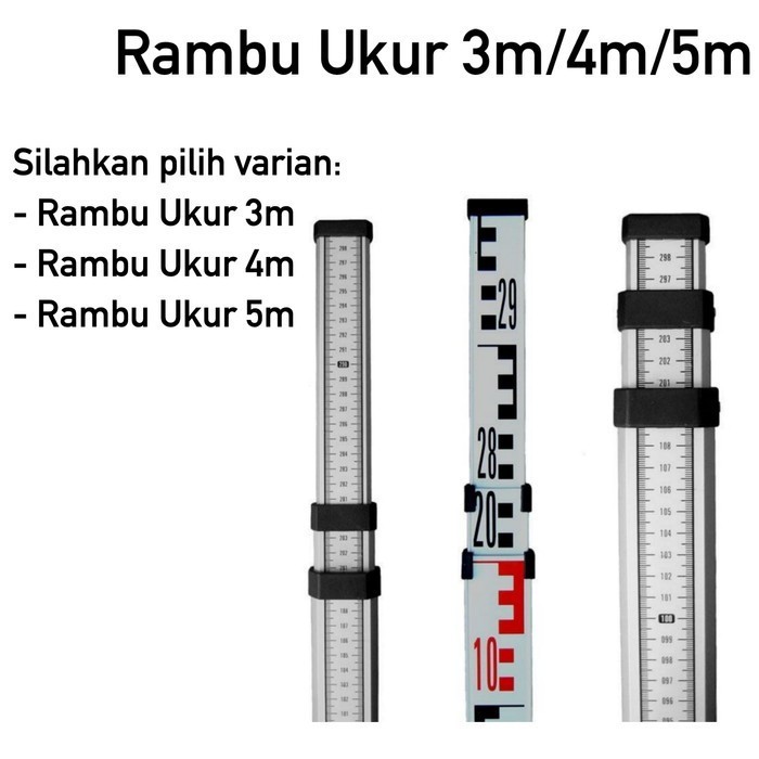 Jual Rambu Ukur 5m Nivo / Bak Ukur / Leveling Staff Topcon AT-B4 ...