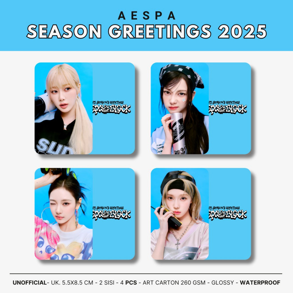 Jual (ISI 4 PCS) photocard aespa season greeting 2025 giselle karina ningning winter pc premium ...
