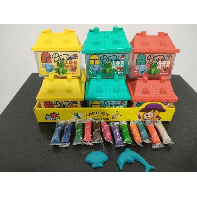 Jual Mainan anak playdough set DIY (do it your self) bentuk rumah kecil ...