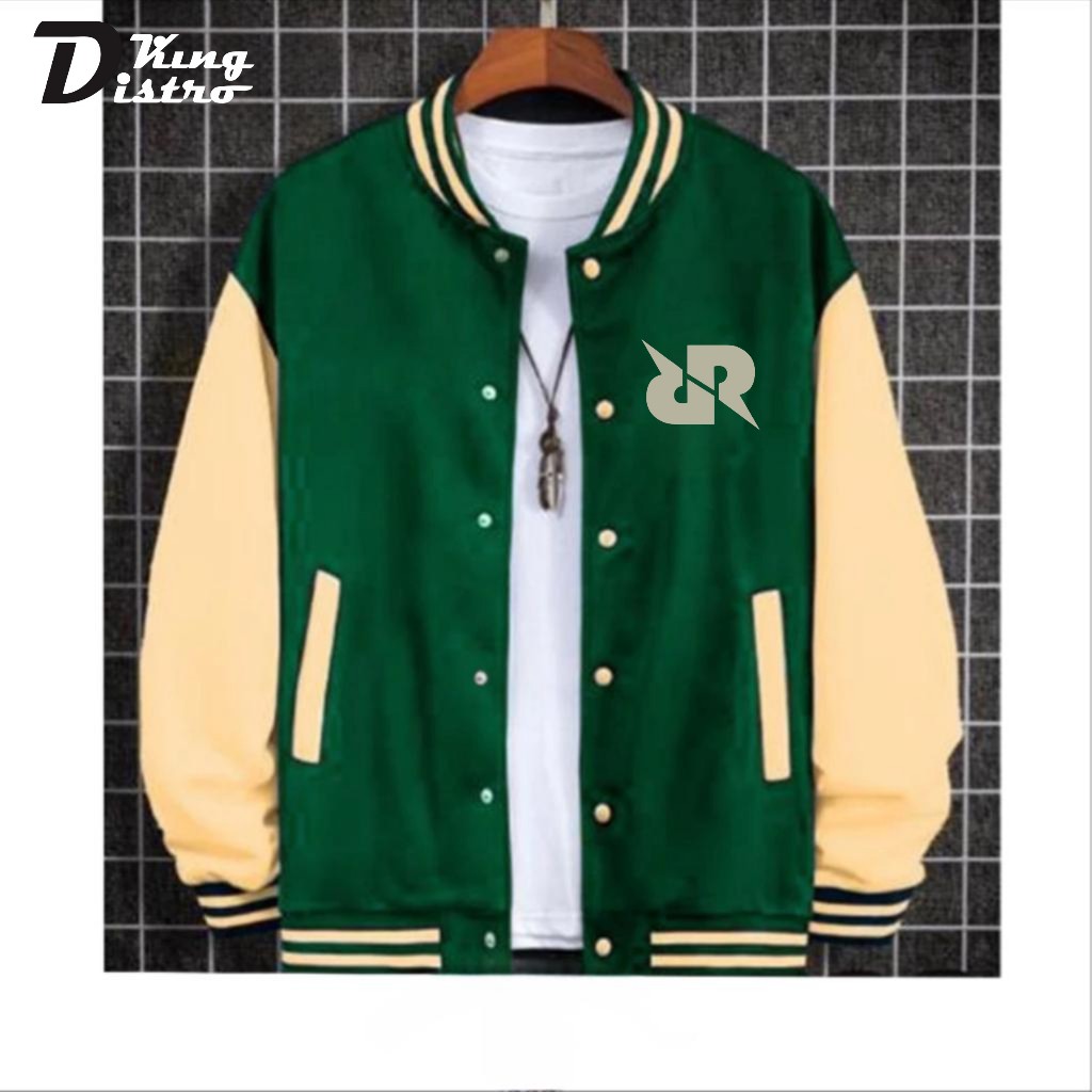 Jual [ COD ] Jaket Baseball Varsity kancing LOGO RRQ Text SILVER Jaket ...