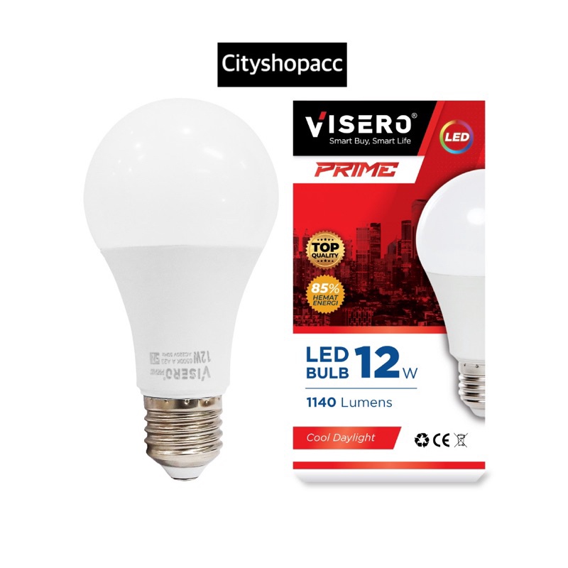 Jual Lampu LED VISERO PRIME 12W 12 Watt Lampu Bohlam Led Bulb E27 putih | Shopee Indonesia