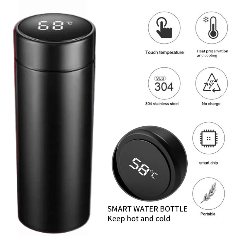 Jual Termos Air Panas Mini Bahan Stainless Steel 304 500ml Tahan 12 Jam LED Display Suhu ...