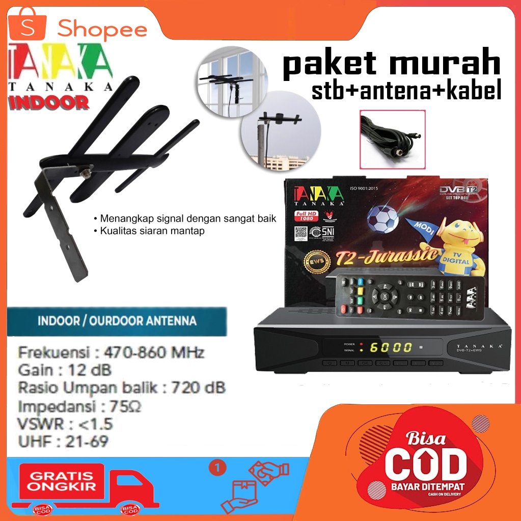 Jual SET TOB BOX STB Digital DVB T2 Tanaka type T2 - Set Top Box - T2 ...