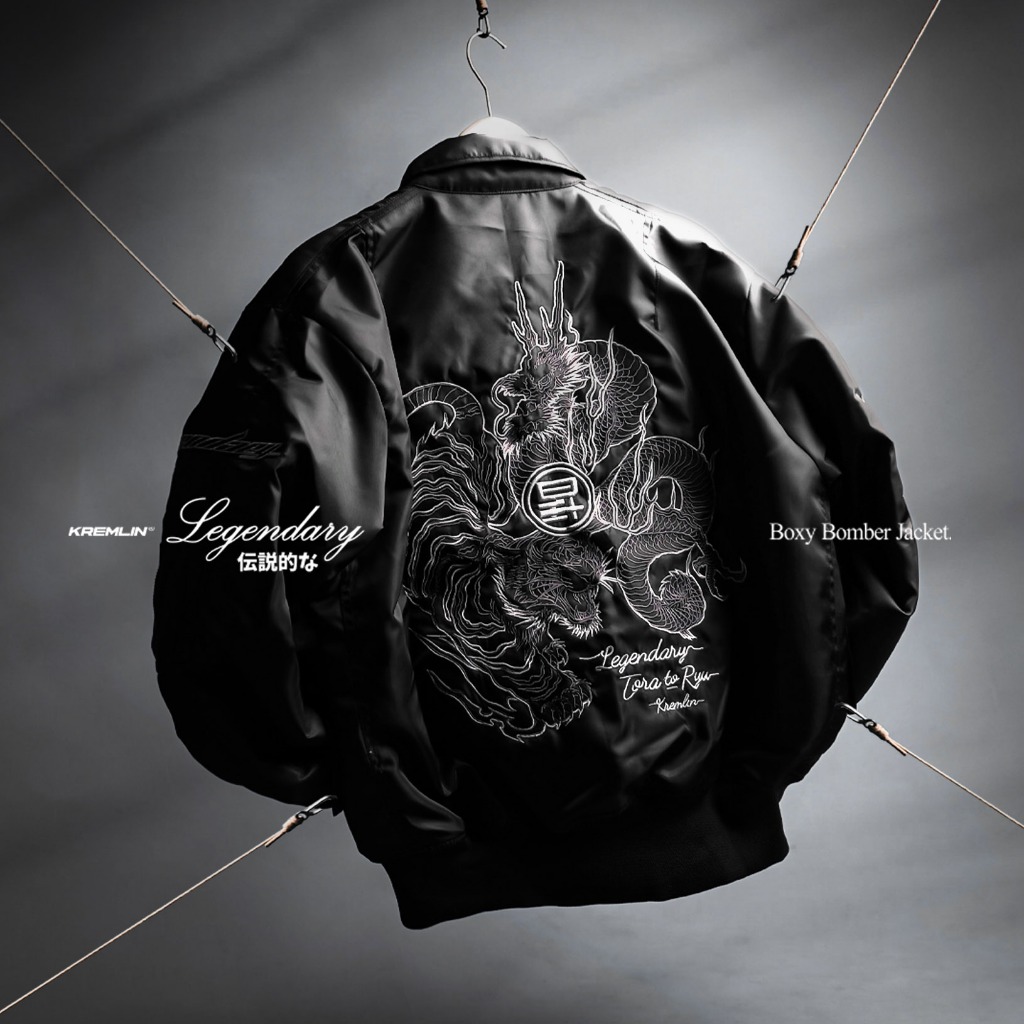 Jual KREMLIN Bomber Jacket Boxy Black Biker - LEGENDARY | Shopee Indonesia