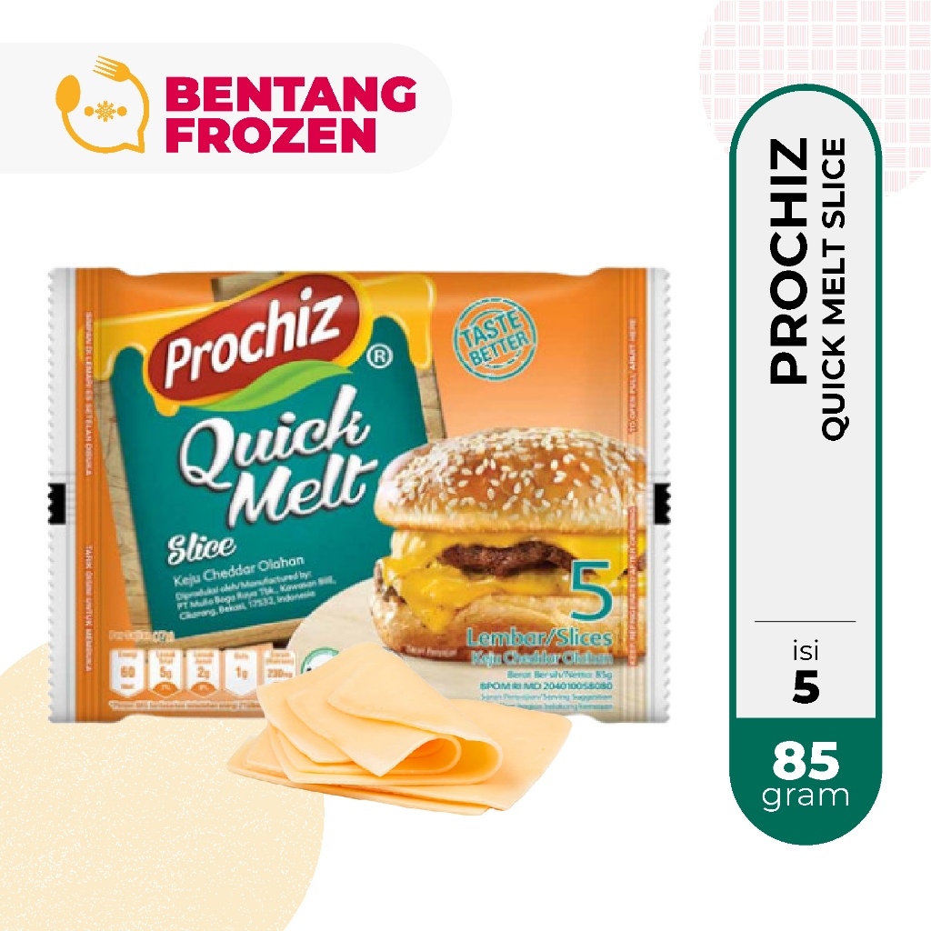 Jual Prochiz Quick Melt Keju Cheddar Olahan Slice Isi 5 Lembar/Slices ...