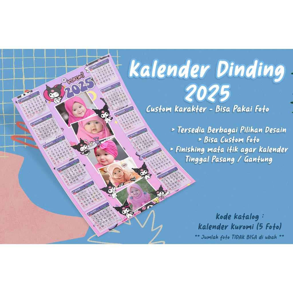 Jual CETAK KALENDER 2025 CUSTOM DESAIN KARTUN / KARAKTER ANAK PRINT ...