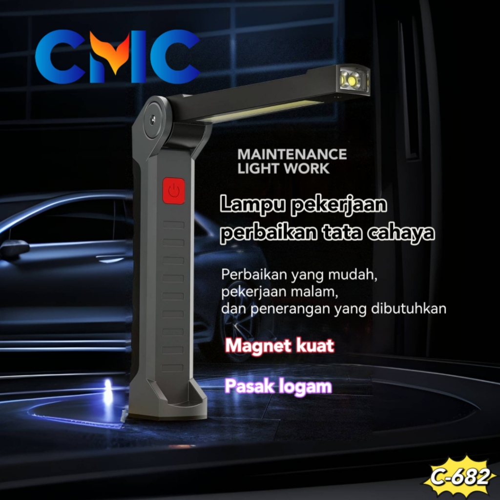 Jual CMC[COD]Senter Worklight LED Portable Magnet COB Charger Lampu ...