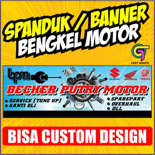 Jual CETAK SPANDUK BANNER BALIGHO BENGKEL MOTOR | Shopee Indonesia