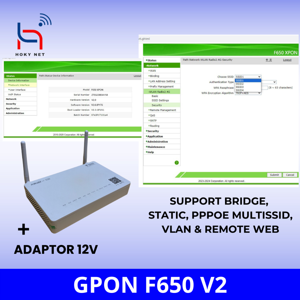 Jual XPON F650 V2 + Dengan Adaptor ONU MODEM ROTER | Shopee Indonesia
