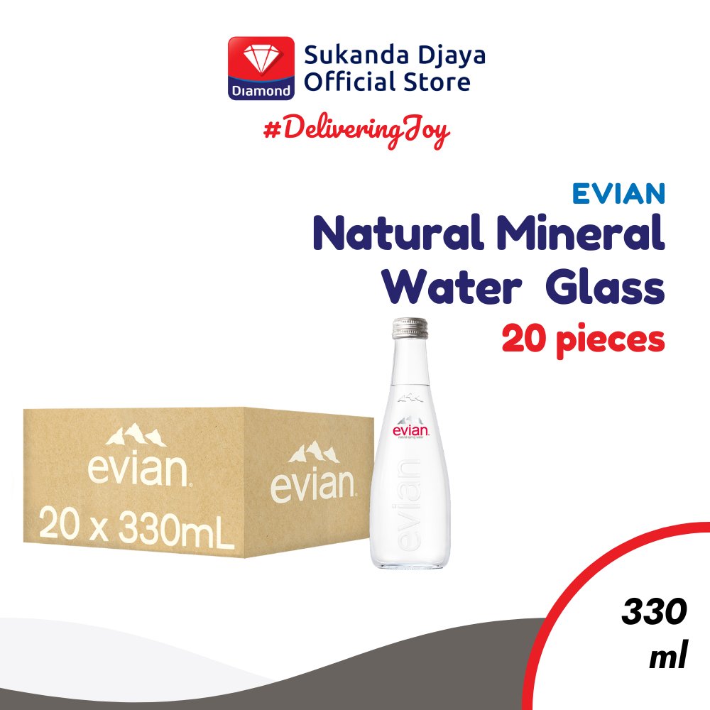 Jual Evian Natural Mineral Water Glass 330 Ml - 1 Karton | Shopee Indonesia
