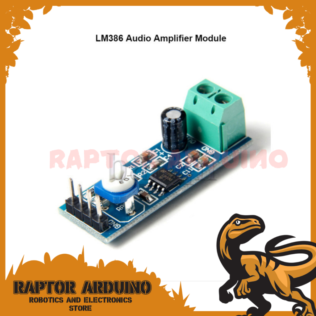 Jual LM386 Audio Amplifier Module 5V-12V with Adjustable volume control ...