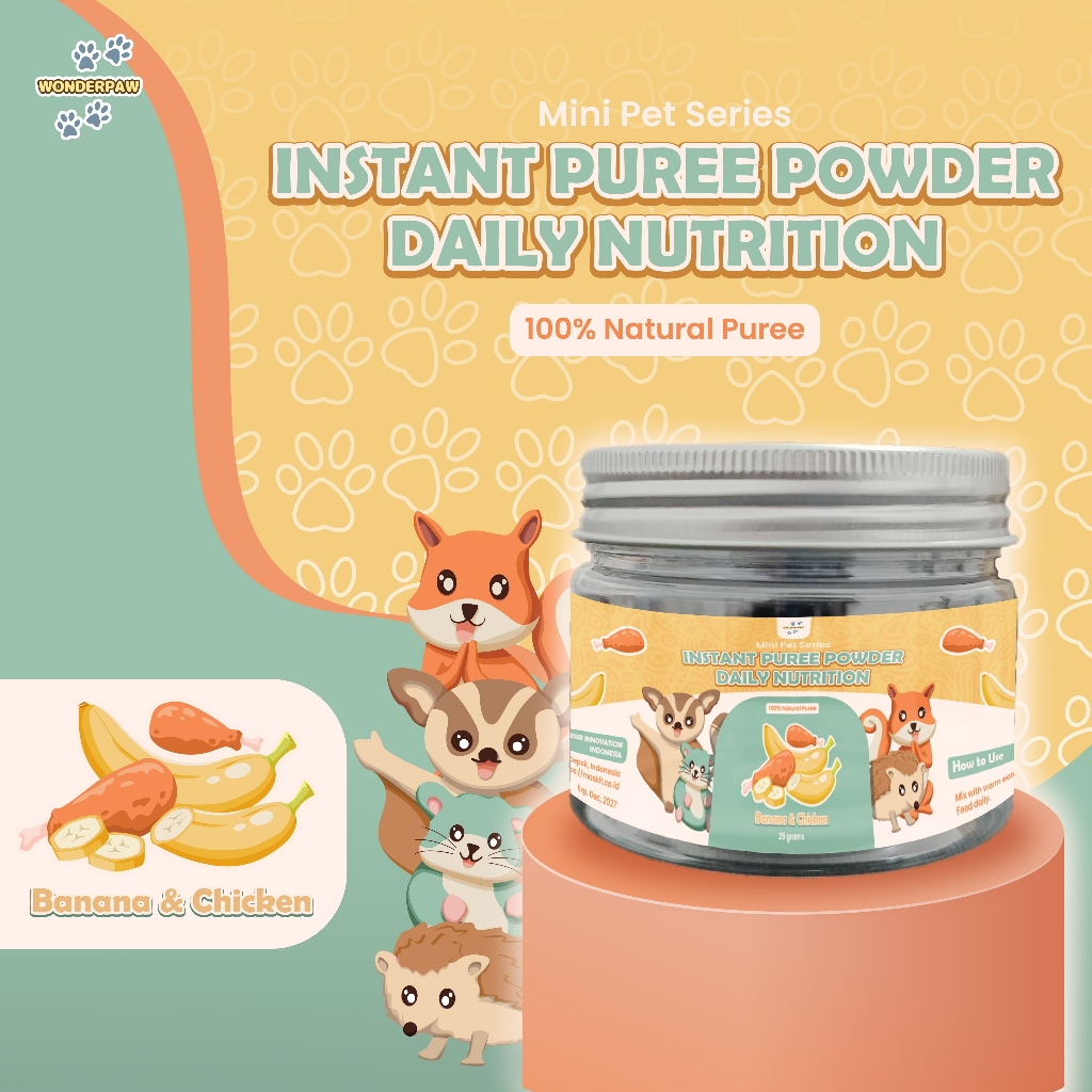 Jual Makanan Hewan Instant Puree Buah & Ayam Sugar Glider, Hamster ...