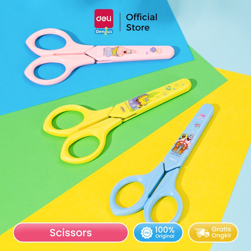 Jual Deli Gunting / Kids Scissors / Gunting Kertas Anak Aman Spongebob ...