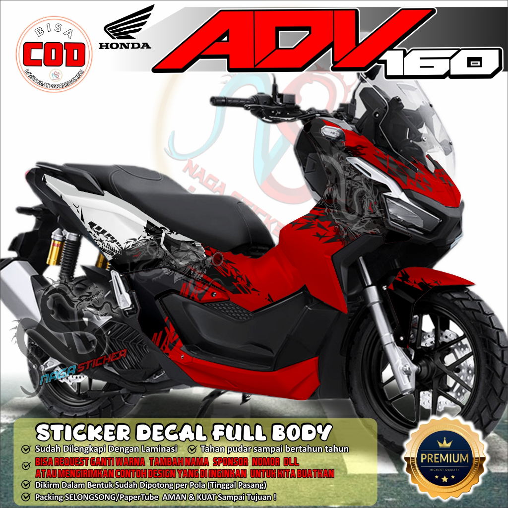 Jual Bisa COD Decal Sticker FullBody Honda ADV 160 Dragon Variasi ...