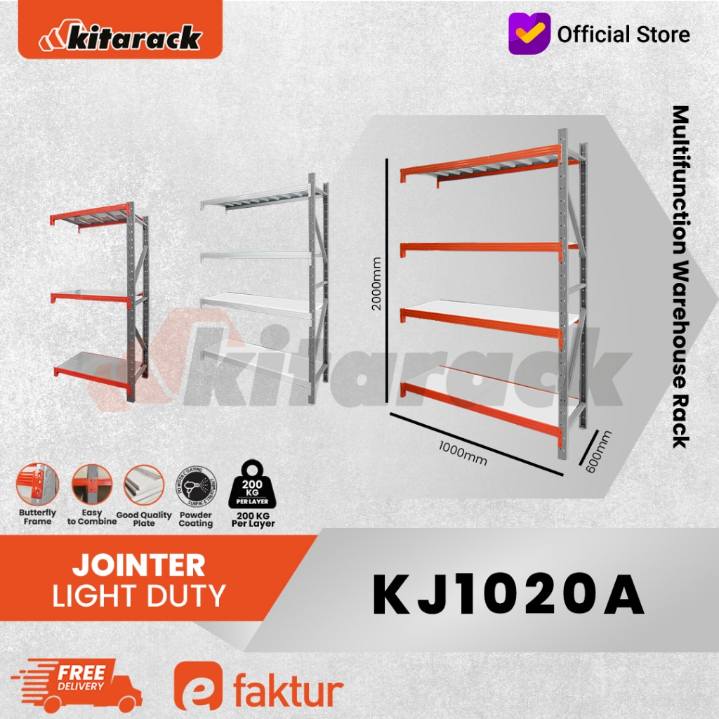 Jual KJ1020 Abu Series Jointer Rack Gudang Besi 2M Panjang 1 Meter ...