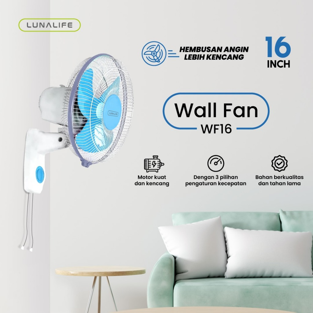 Jual KIPAS DINDING 16 INCH WALL FAN KENCANG LUNA LIFE WF-16 | Shopee Indonesia