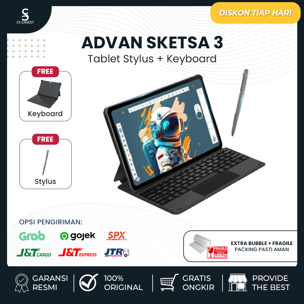 Jual Advan Tab Sketsa 3 Layar 10.1” HD IPS 128GB+RAM 6GB Tiger T606 ...