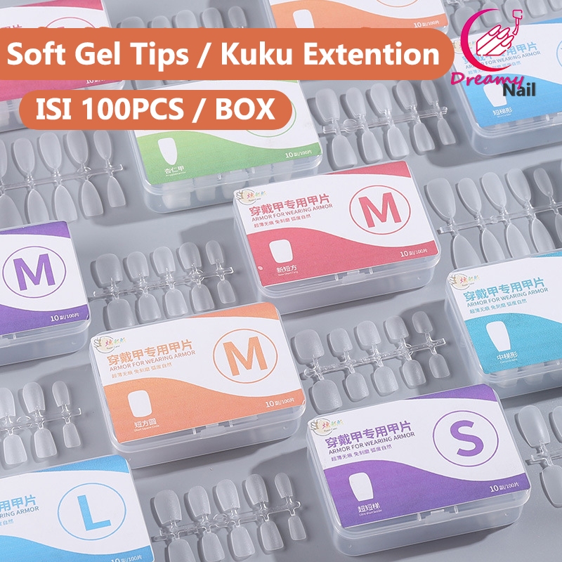 Jual DREAMY Soft Nail Tip PREMIUM [100pcs] Nail Extension Soft Tip ...