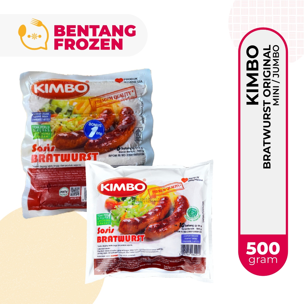 Jual Kimbo Sosis Sapi Bratwurst Original Mini / Jumbo 500gr | Shopee ...