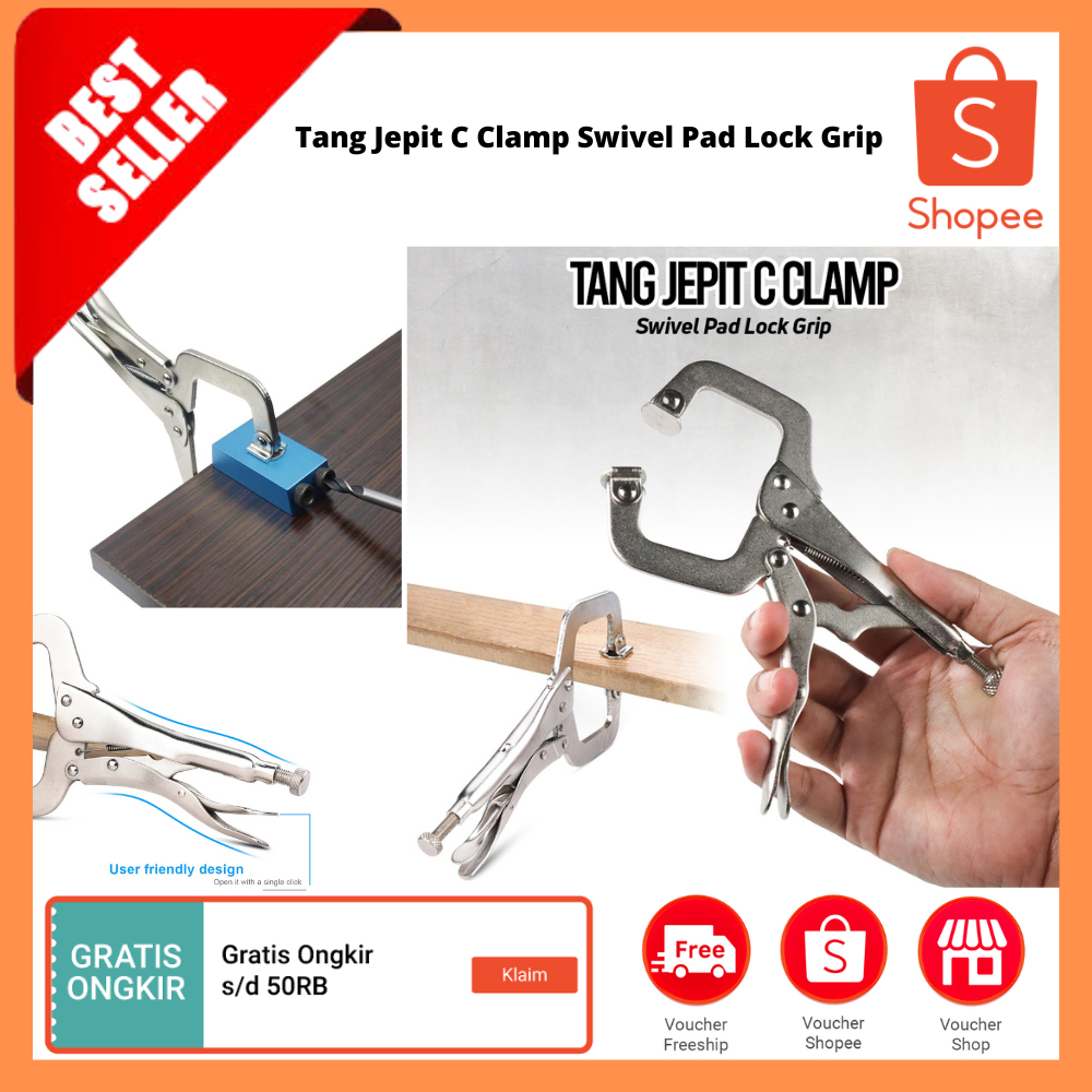 Jual Tang Jepit C Clamp Swivel Pad Lock Grip / Tang Pengunci Berbentuk ...