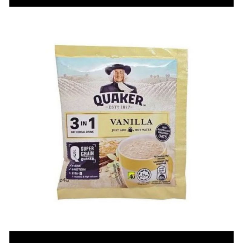Jual 10 SACHET QUAKER OATMEAL 3in1 RASA VANILLA 28gr x 10 | Shopee ...