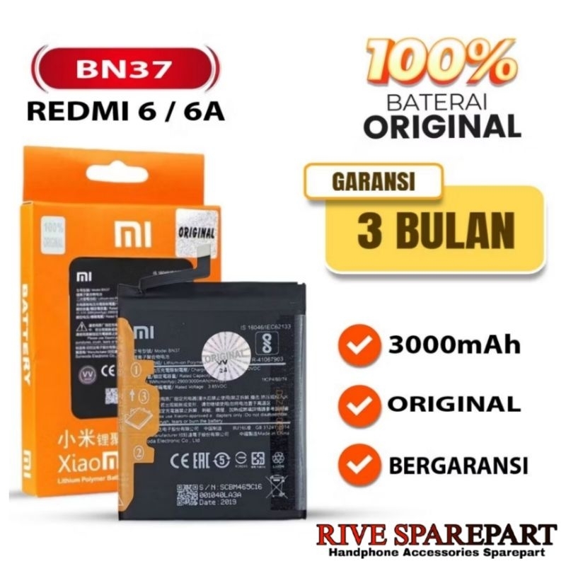 Jual BATERAI BATRE BATRAI BATTERY XIAOMI REDMI 6 / REDMI 6A BN37 ...